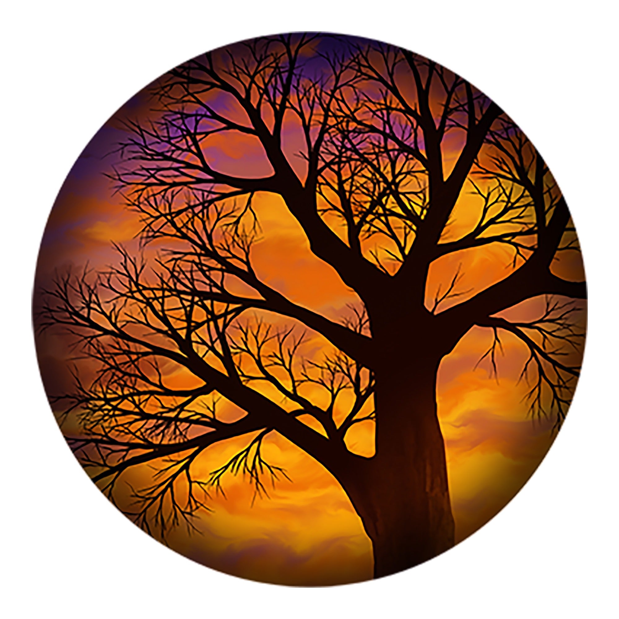 Tree Autumnal Round Wall Art | Fall inspired round metal wall decor ...